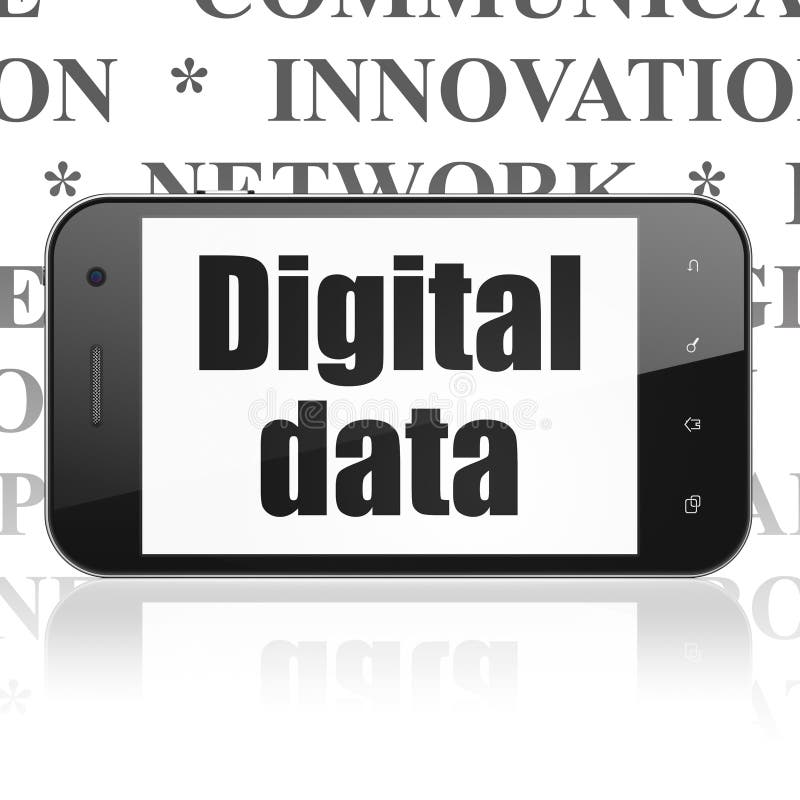 Information Concept: Smartphone with Digital Data on Display Stock ...