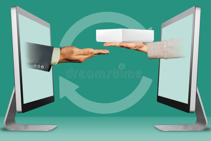 Information Concept, Two Hands from Displays. Pleading Gesture and Hand ...