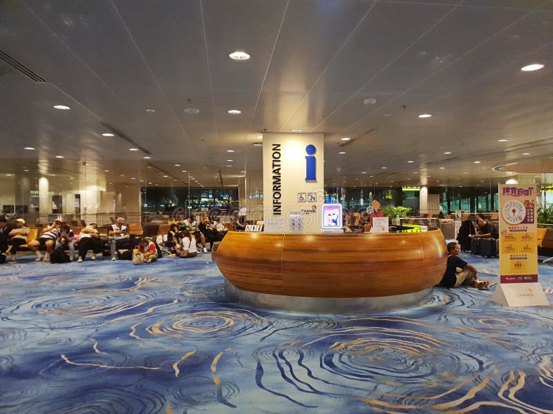 Information Counter at Changi Airport Singapore Editorial Photo - Image ...