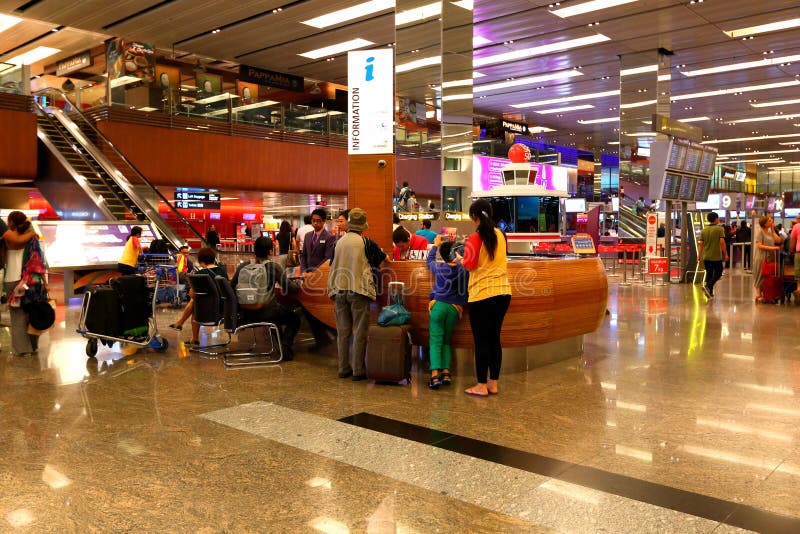 Information Counter at Changi Airport Singapore Editorial Photography ...