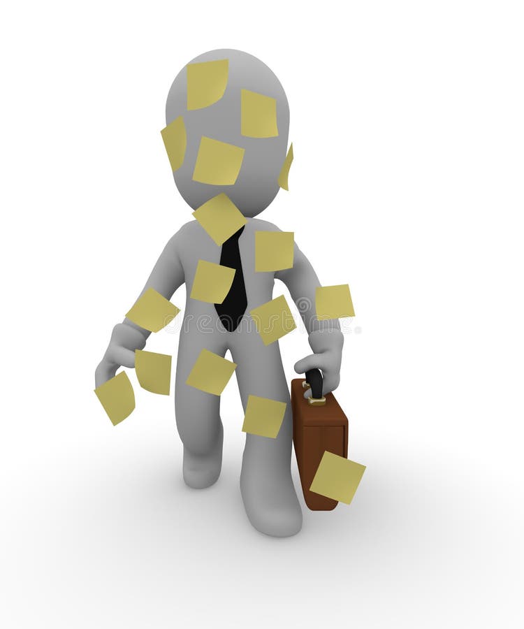 3d White Man Post Notes Stock Illustrations – 10 3d White Man Post ...