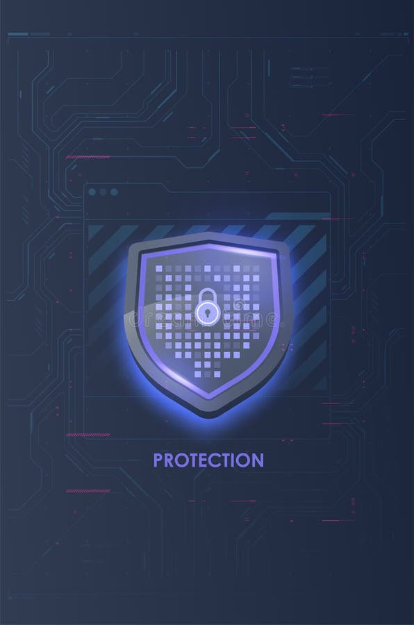 Information Data and Network Protection. Shield Protect Icon. Internet Privacy and Safety Stock ...