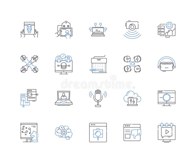 Information Data Line Icons Collection Analytics Big Data Classification Cloud Computing