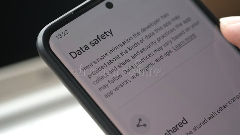 Information of Data Saftety at Google Play Store Editorial Photography ...