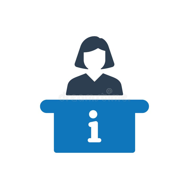 Information Desk Icon stock vector. Illustration of icon - 128917164