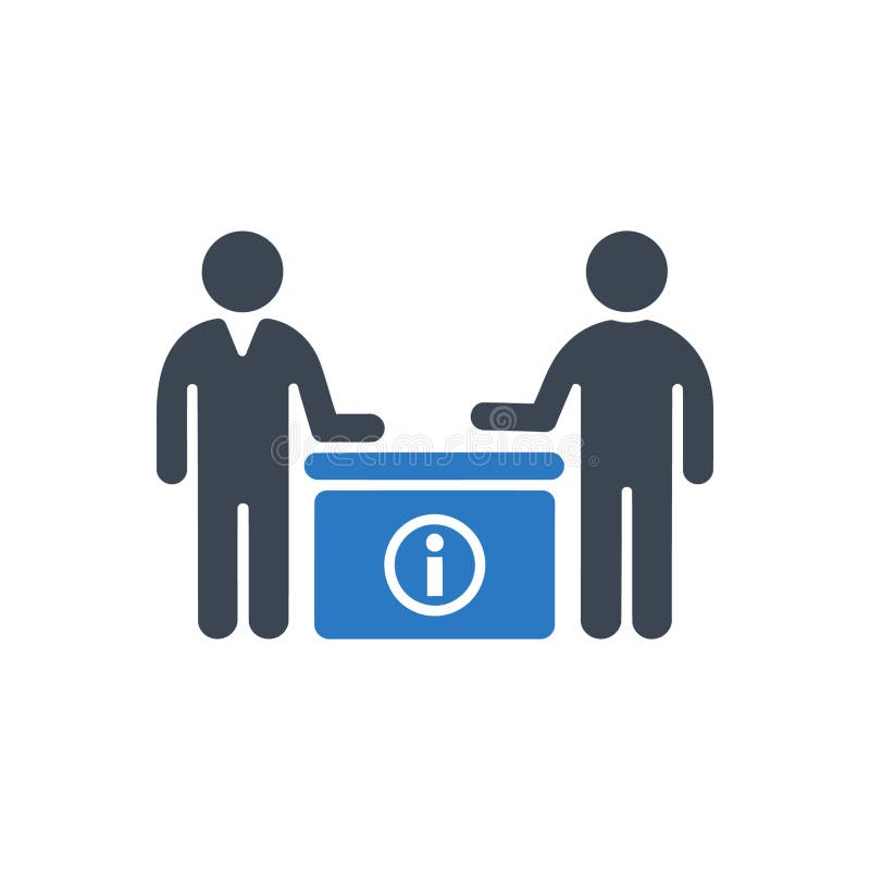 Information Desk Icon stock vector. Illustration of counter - 361691181
