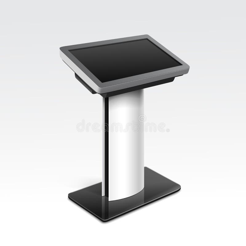 Information Display Monitor Terminal Stand Stock Vector - Illustration ...