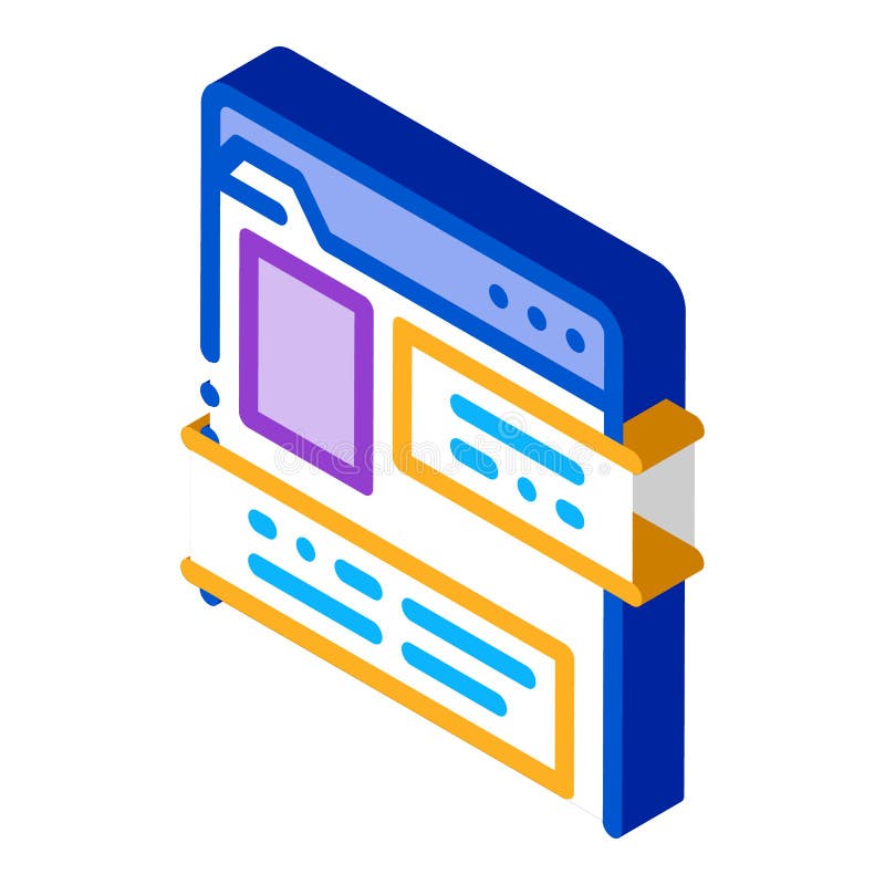 Information Document Folder Isometric Icon Vector Illustration Stock ...
