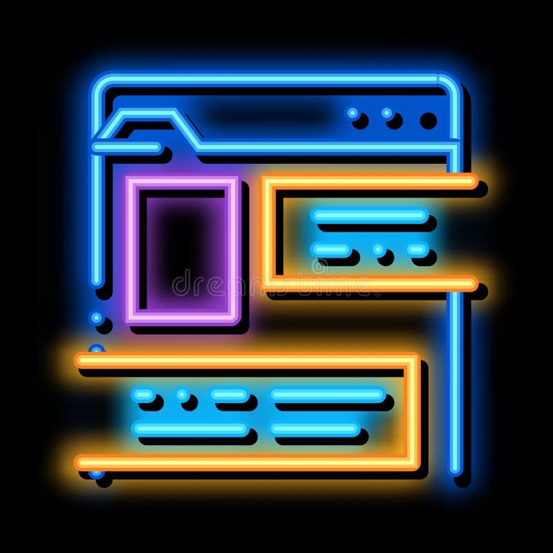 Information Document Folder Neon Glow Icon Illustration Stock Vector ...