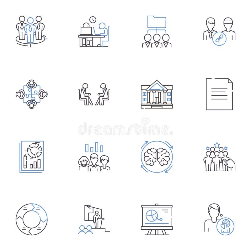 Information Efficiency Line Icons Collection Optimization