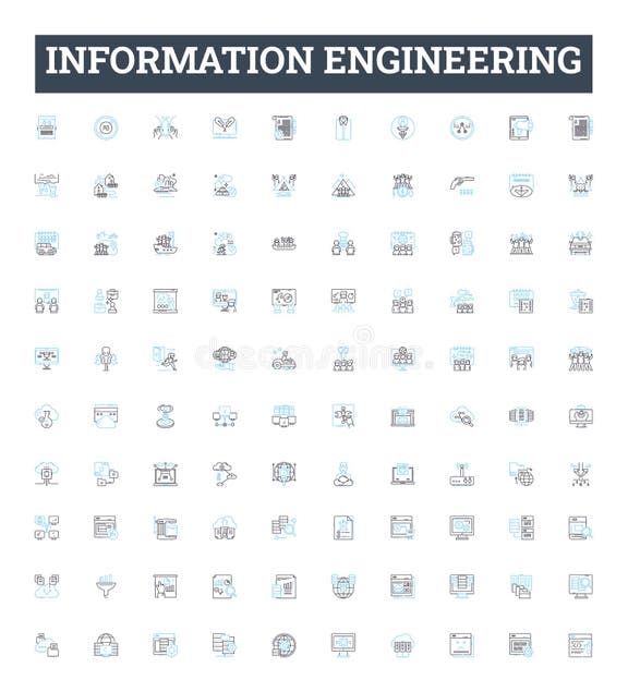 Information Engineering Vector Line Icons Set. Information, Engineering ...