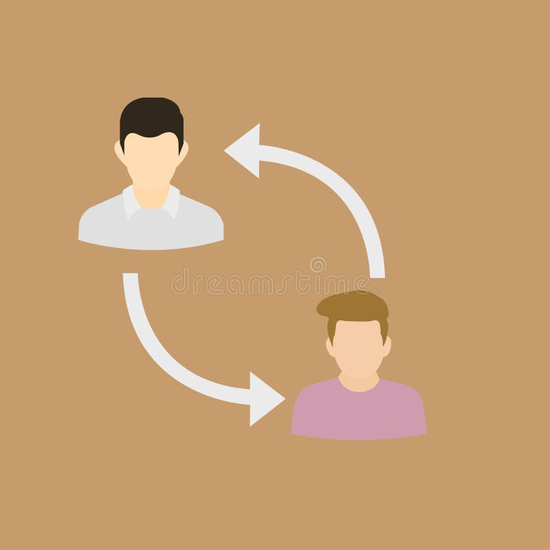 Information Exchange between People, Work Team, Vector Illustration ...