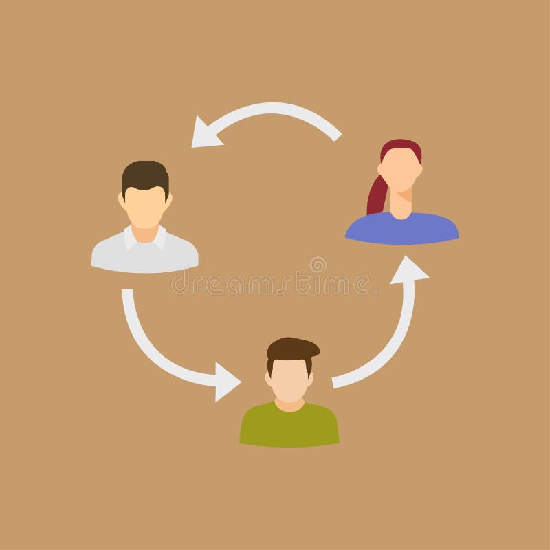 Information Exchange between People, Work Team, Vector Illustration ...