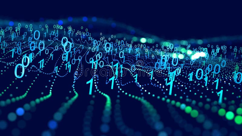 Binary Code. Data Cloud. Protection in the Network Stock Illustration ...