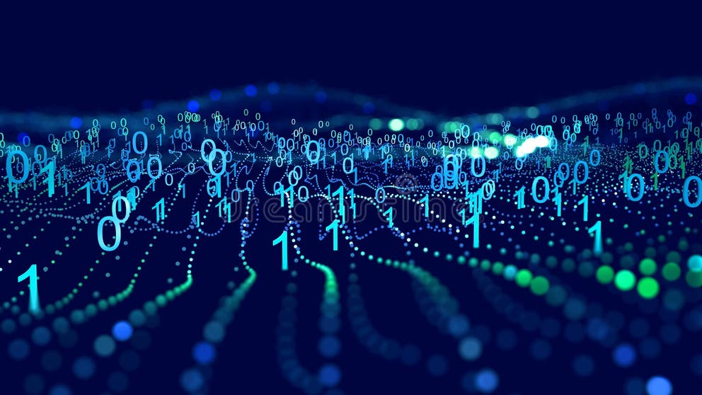 Information Field, Binary Code, Data Encoding, Data Flow, Digital Security. Internet Technology ...