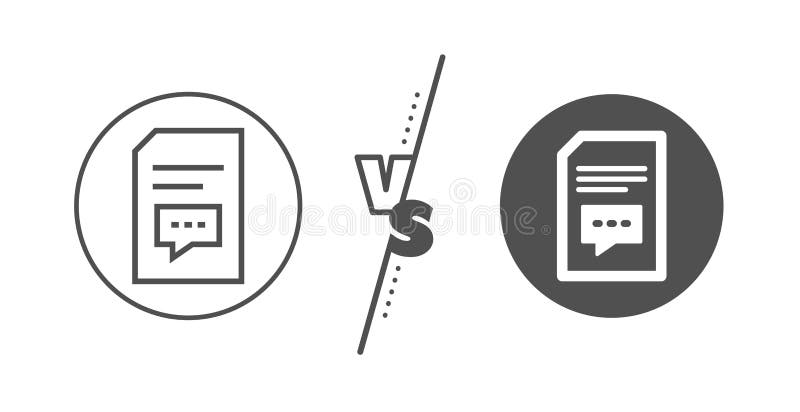 Document with Comments Line Icon. File Sign. Vector Stock Vector ...