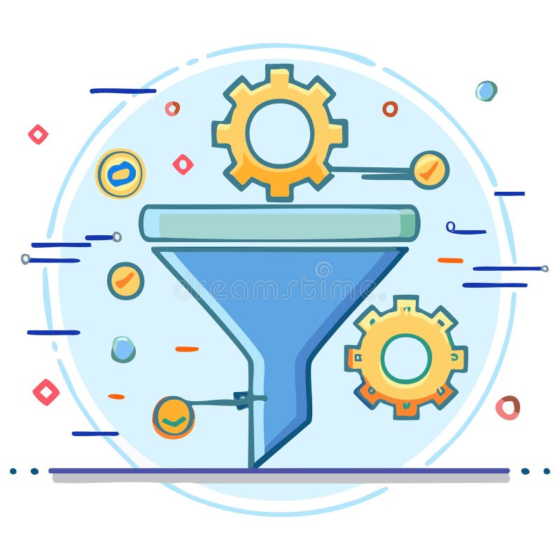 Information Filtering Process Stock Illustrations – 617 Information ...