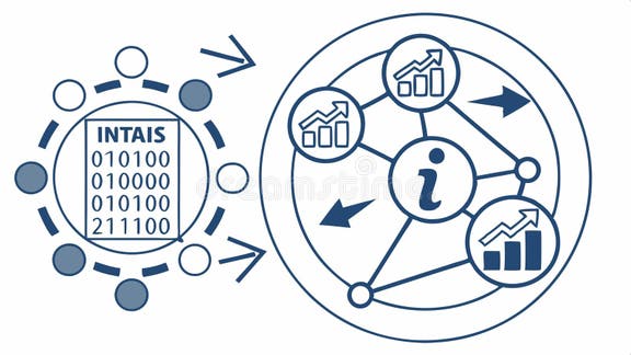 Information Flow Chart with Icons, Data and Process Visualization ...