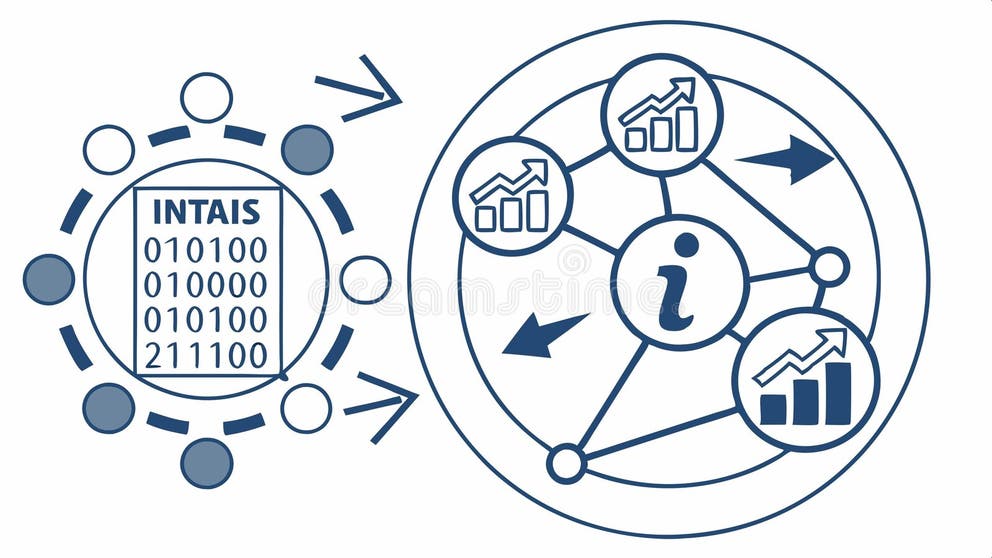 Information Flow Chart with Icons, Data and Process Visualization ...