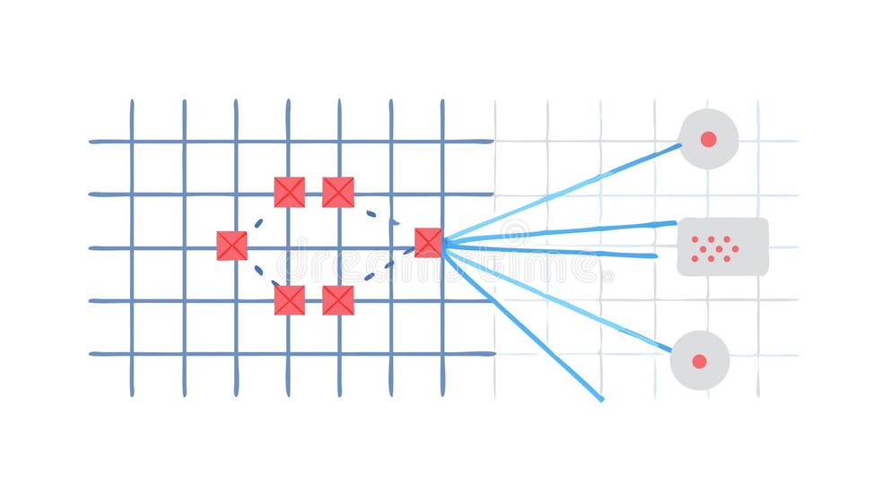 Information Flow Network. Digital Data and Connectivity Insight. Vector ...