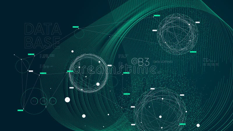 Information Flow Sorting and Analysis, Neural Network Big Data Flow Visualization, Futuristic ...