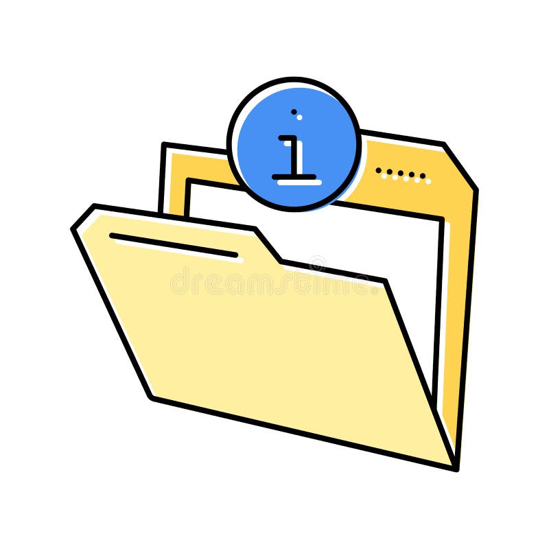 Information Folder Color Icon Vector Illustration Stock Vector ...