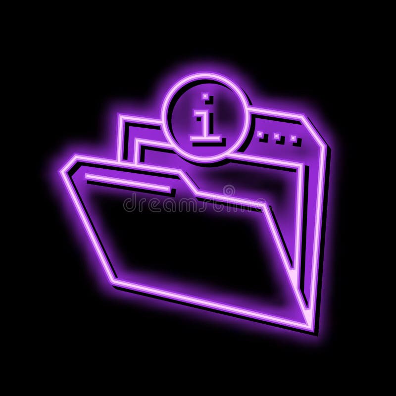 Information Folder Neon Glow Icon Illustration Stock Vector ...