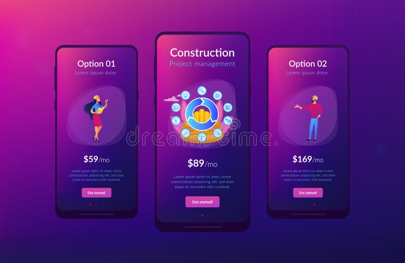 Building Information Modeling App Interface Template. Stock Vector ...