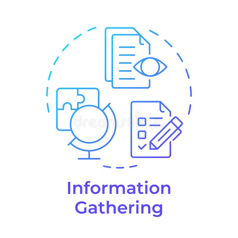 Information Gathering Blue Gradient Concept Icon Stock Illustration ...