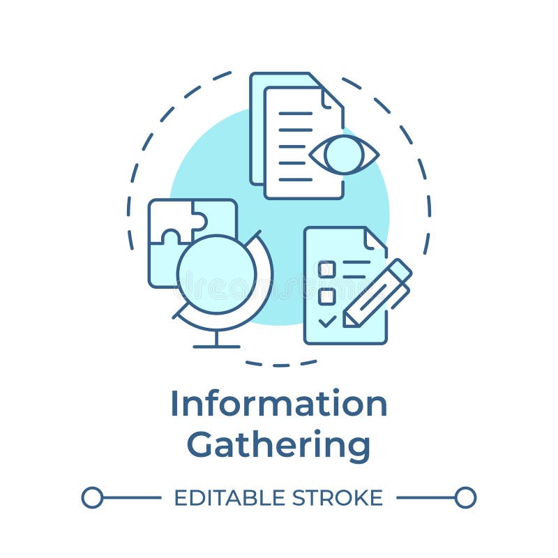Information Gathering Soft Blue Concept Icon Stock Vector ...