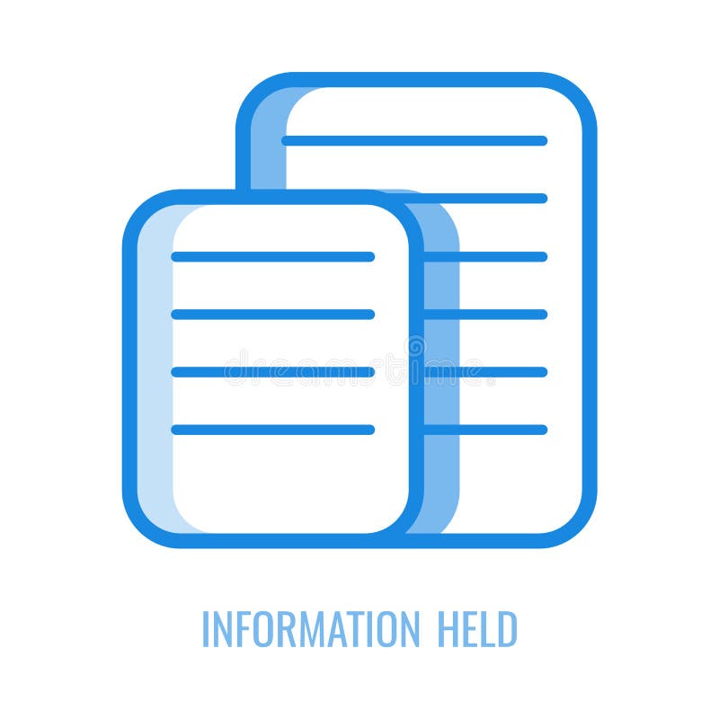 Information Held Line Icon - Vector Illustration of Blue Outline Symbol ...