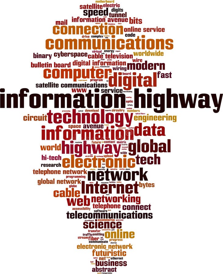 Information Highway Word Cloud Stock Vector - Illustration of fibers ...