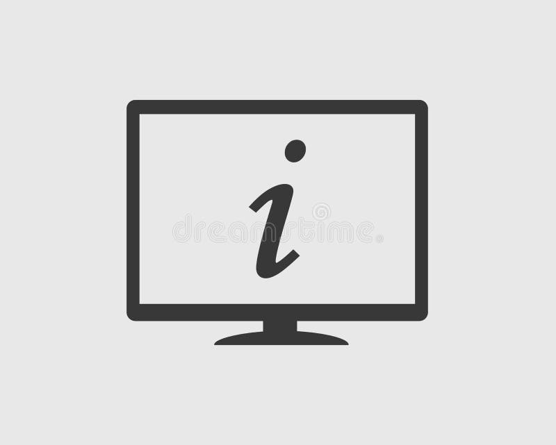 Information Icon on Computer Screen on Gray Background Stock Vector ...