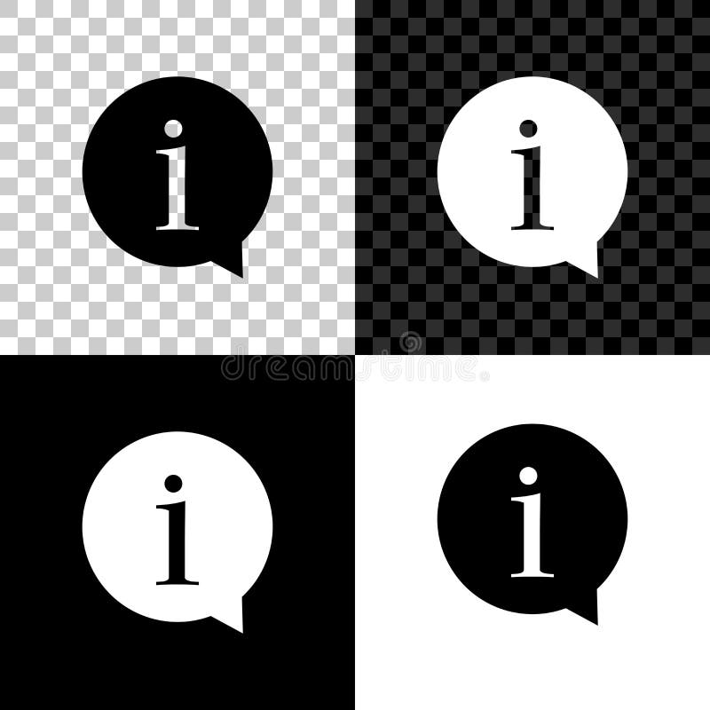 Information Icon Isolated on Black, White and Transparent Background ...