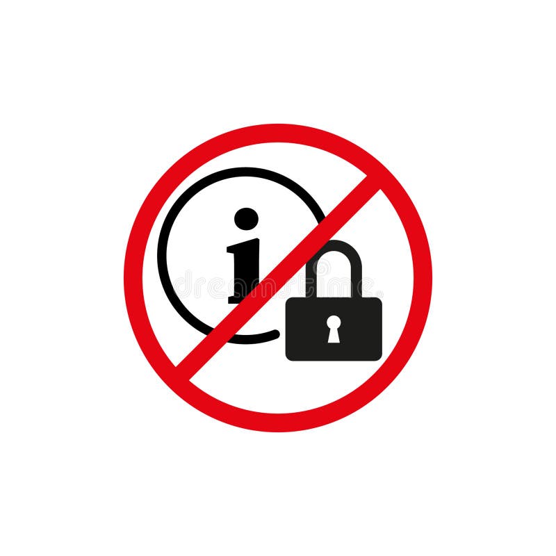Information Icon Lock. Prohibited Access Symbol. Red Prohibition Circle ...