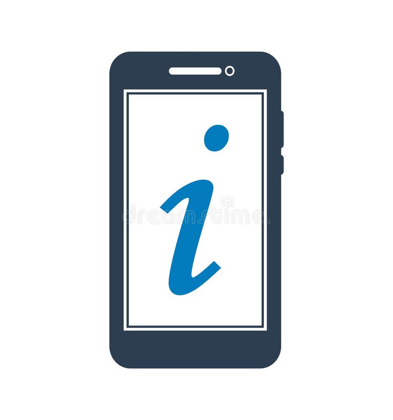 Information Icon with Mobile Symbol. Stock Vector - Illustration of ...