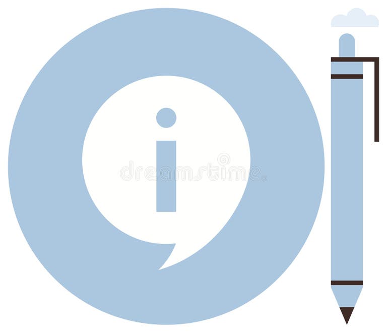 Information Icon with Speech Bubble and Pen Representing Communication ...