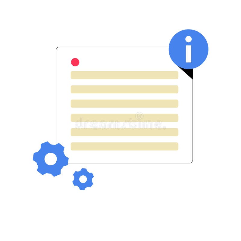 Information Icon with Text Document in Flat Vector Illustration ...