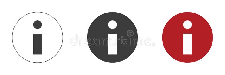 Information Icons Set. Black and Red Information Icon Stock ...