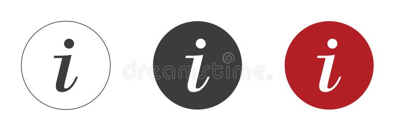 Information Icons Set. Black and Red Information Icon Stock ...