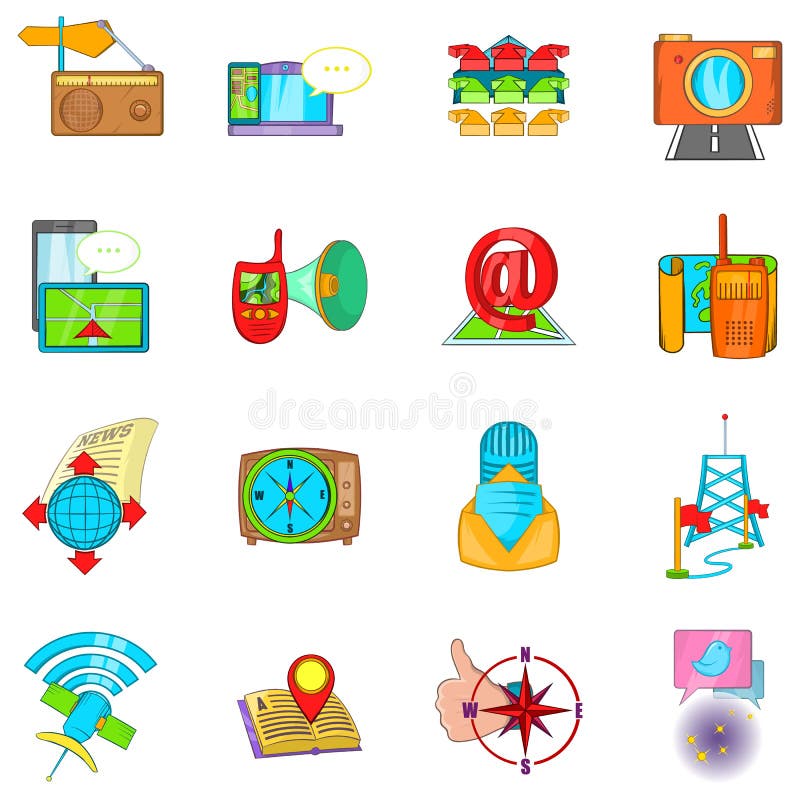 Voiced Consonant Icons Set, Cartoon Style Stock Vector - Illustration ...
