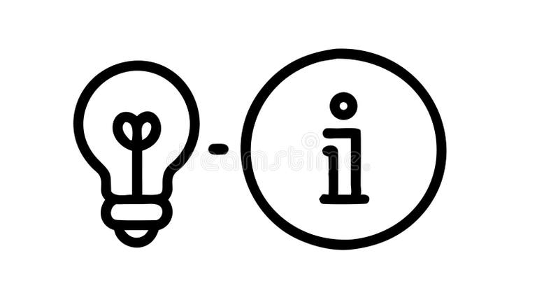 Information Idea Lightbulb Icon for Knowledge Insights, Vector Design ...