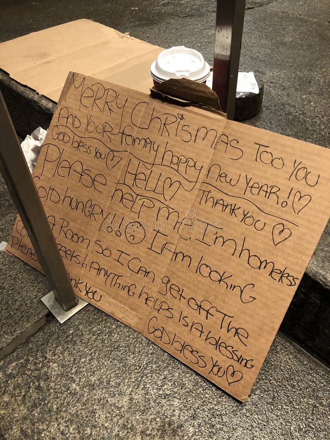 Homeless Dog with Sign and Bandanna Stock Image - Image of breed, sign ...