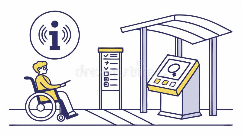 Information Kiosk for Accessibility, Public Service Guidance Vector ...