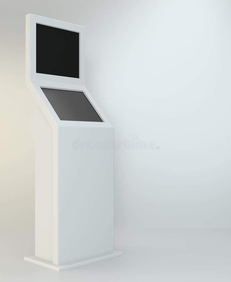 Information Kiosk. Interactive Terminal on White Background Stock ...
