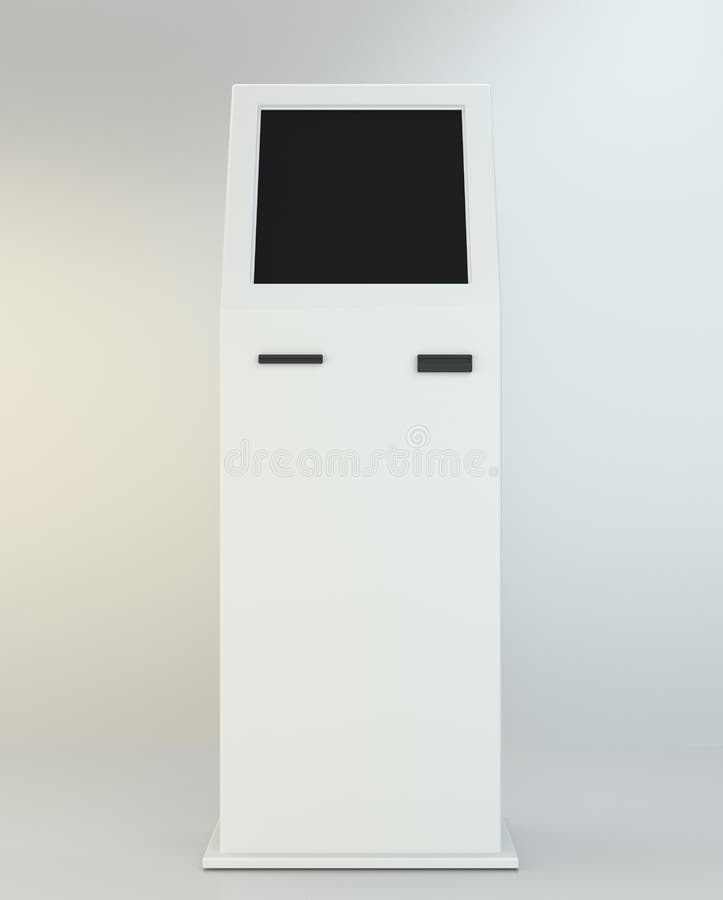 Information Kiosk. Interactive Terminal on White Background Stock ...