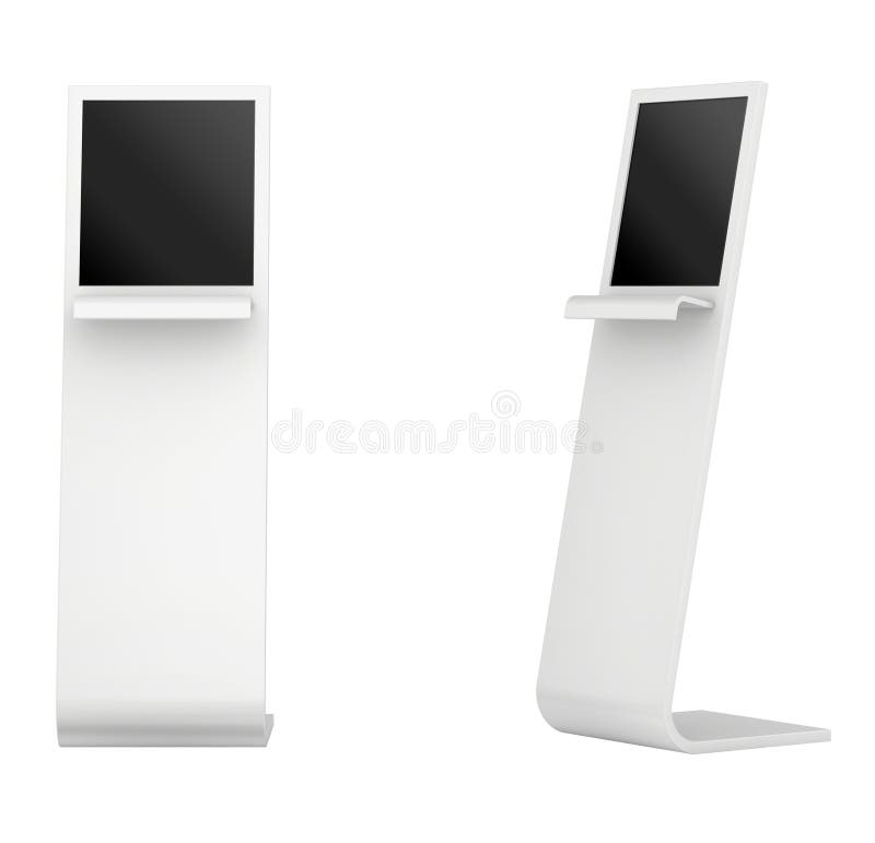 Information Kiosk. Interactive Terminal on White Background Stock ...