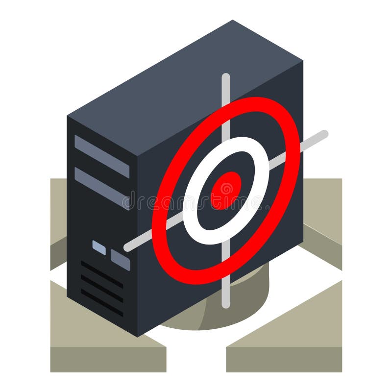 Information Leakage Icon Isometric Vector. Black System Unit with Round ...
