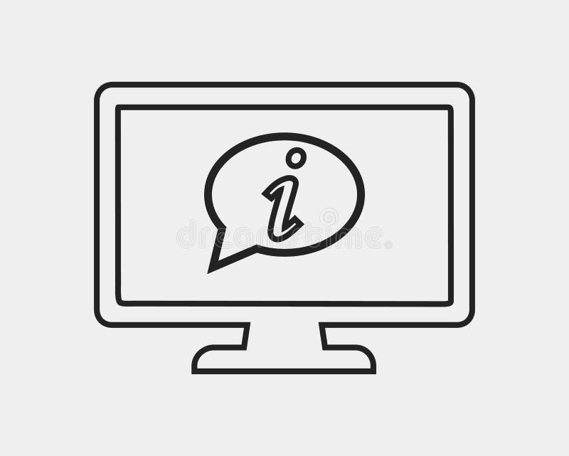 Information Icon on Computer Screen on Gray Background Stock Vector ...