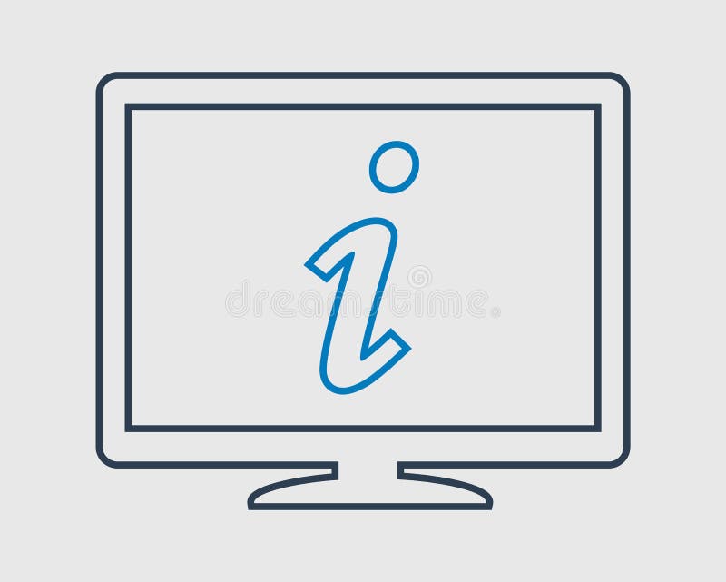 Information Icon on Computer Screen on Gray Background Stock Vector ...